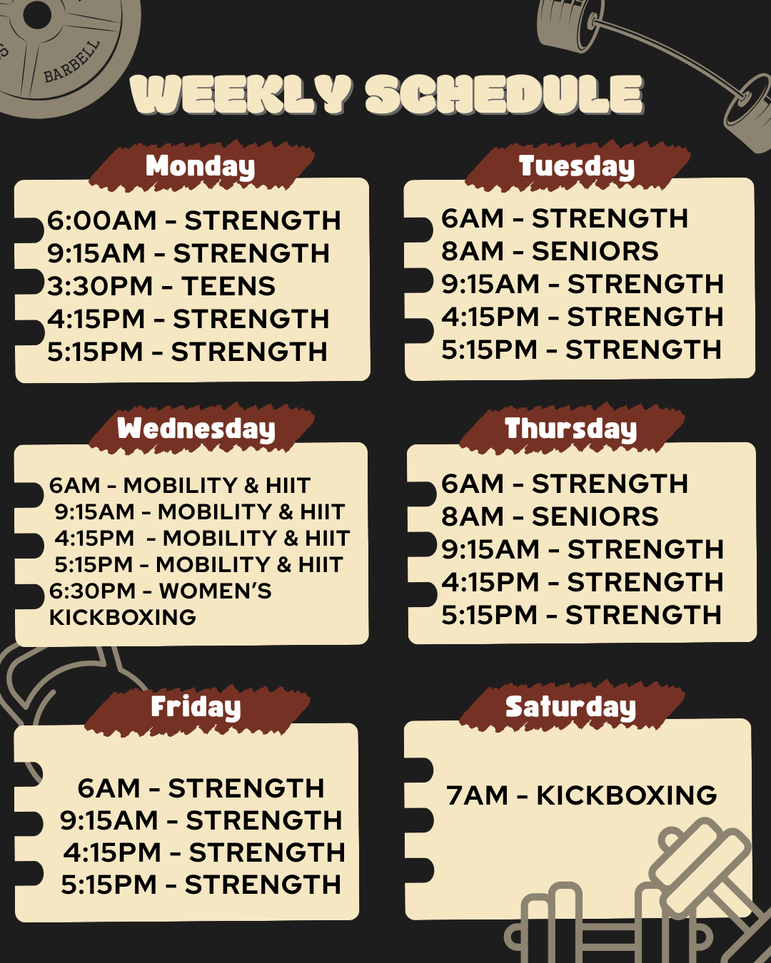 Classes – Jamo's Muscle Mechanics